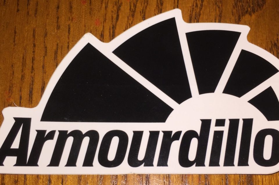 Armourdillo Mini Emblem Logo Skateboard Sticker - Skate-Parts.Com